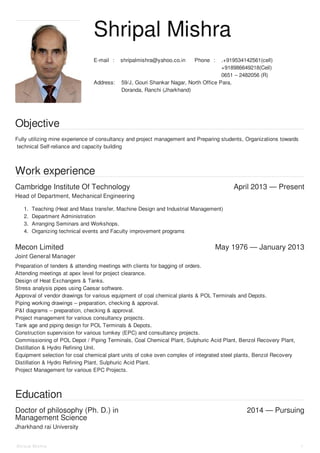 UpdatedCV_2015 | PDF