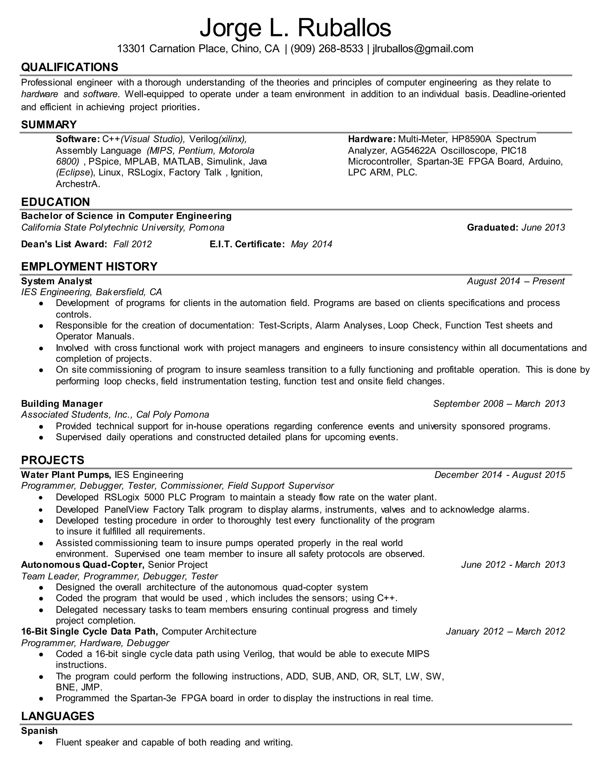 Jorge Ruballos Resume_GA | PDF