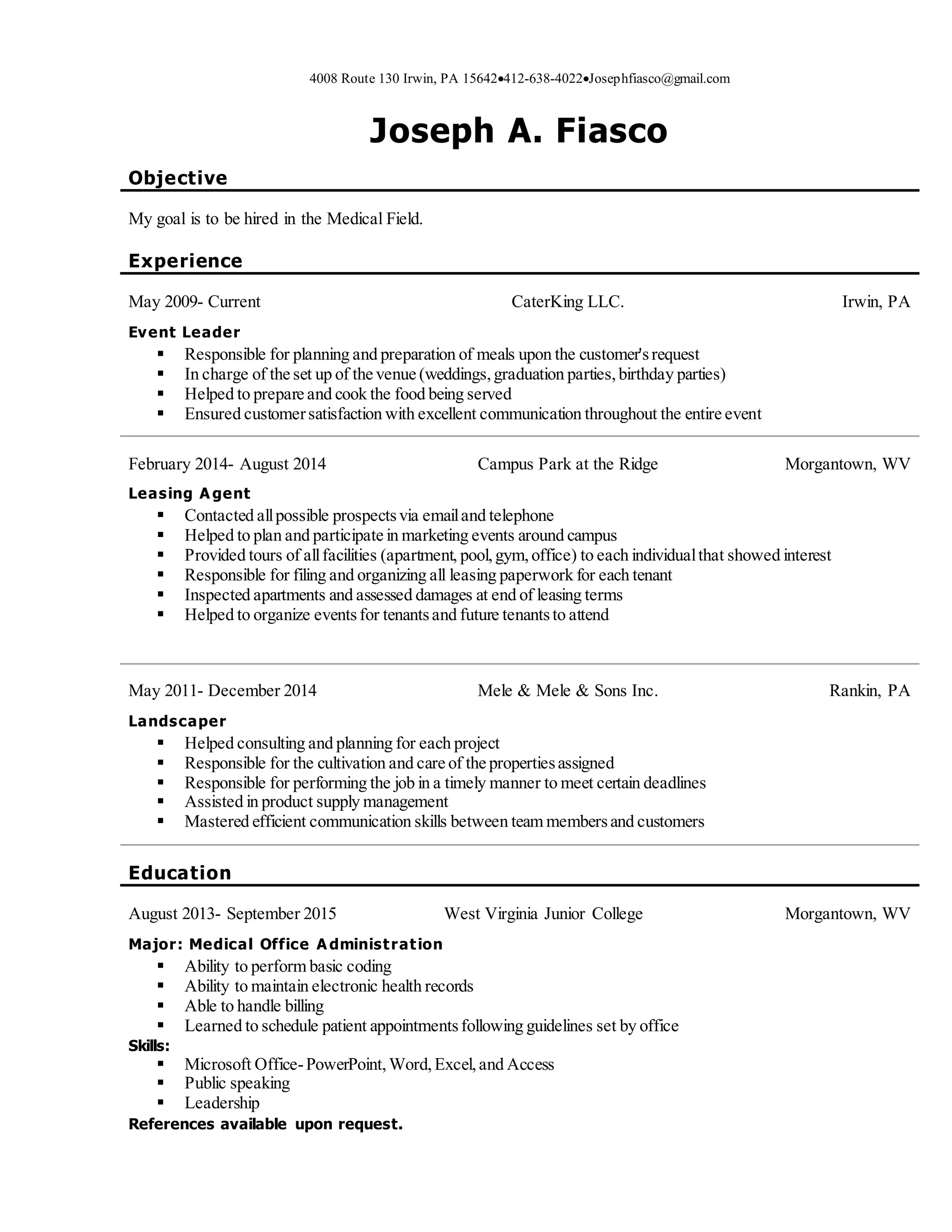 joe resume | PDF