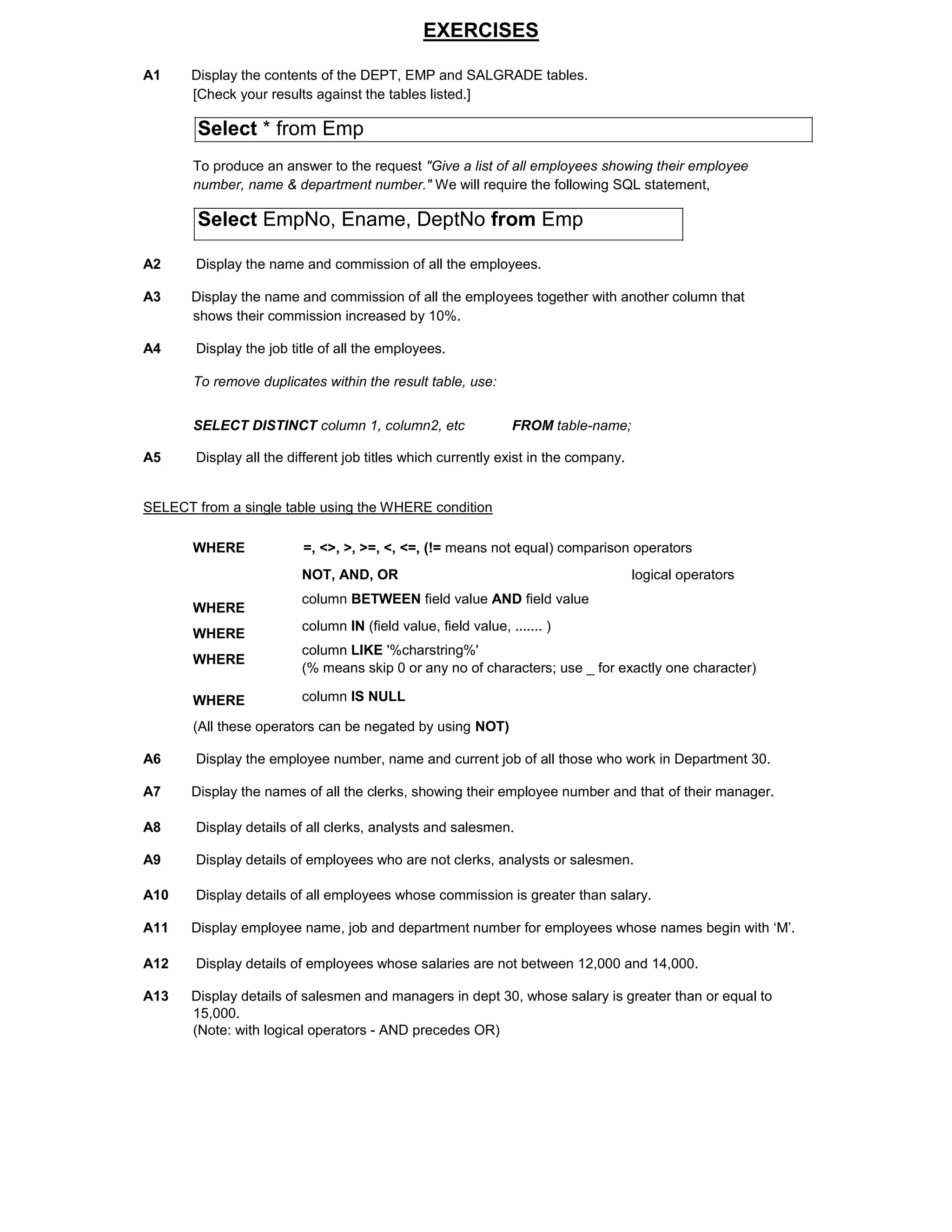 Sql Basic Queries Pdf