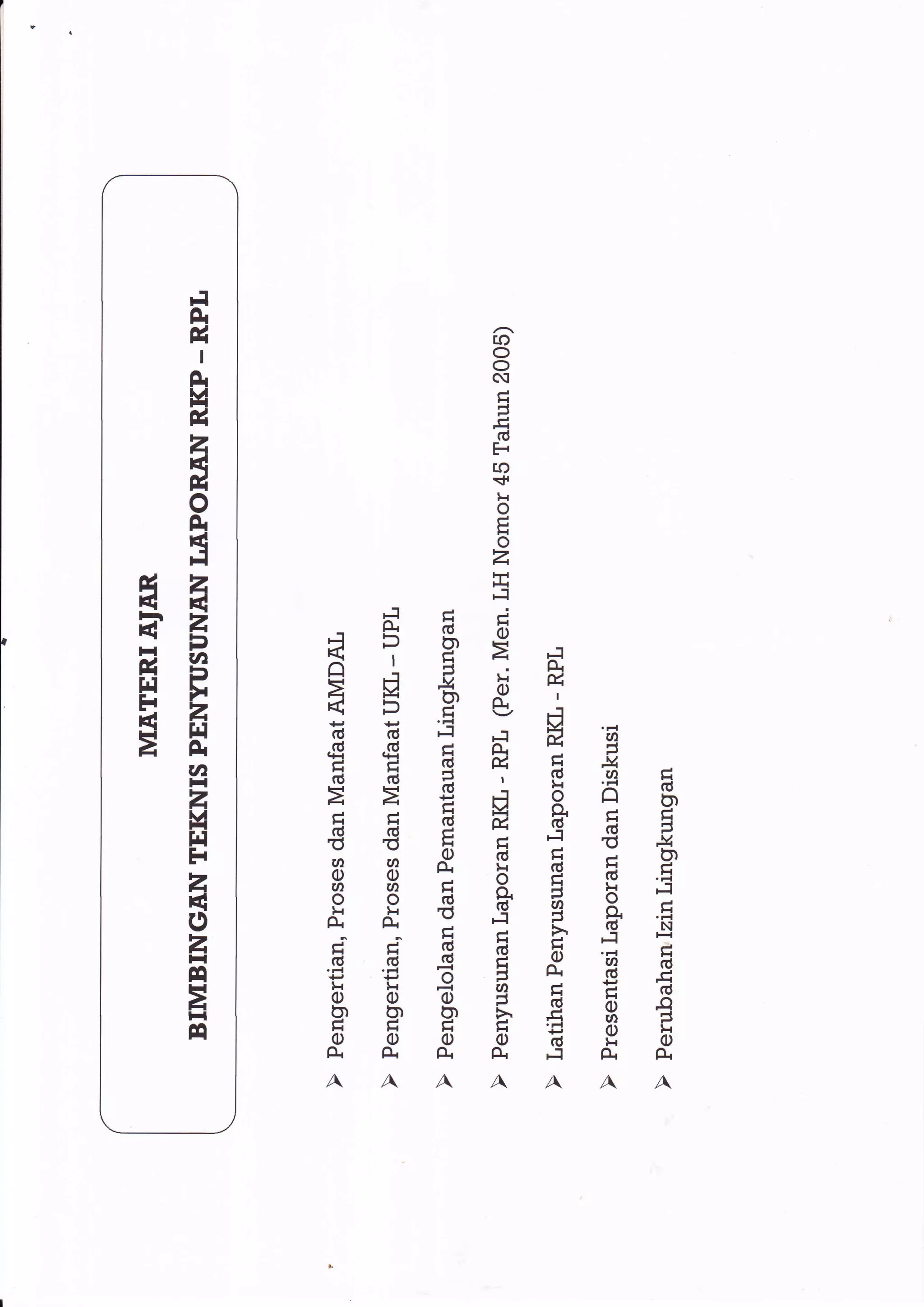 Bimtek Penyusunan RKL & RPL | PDF