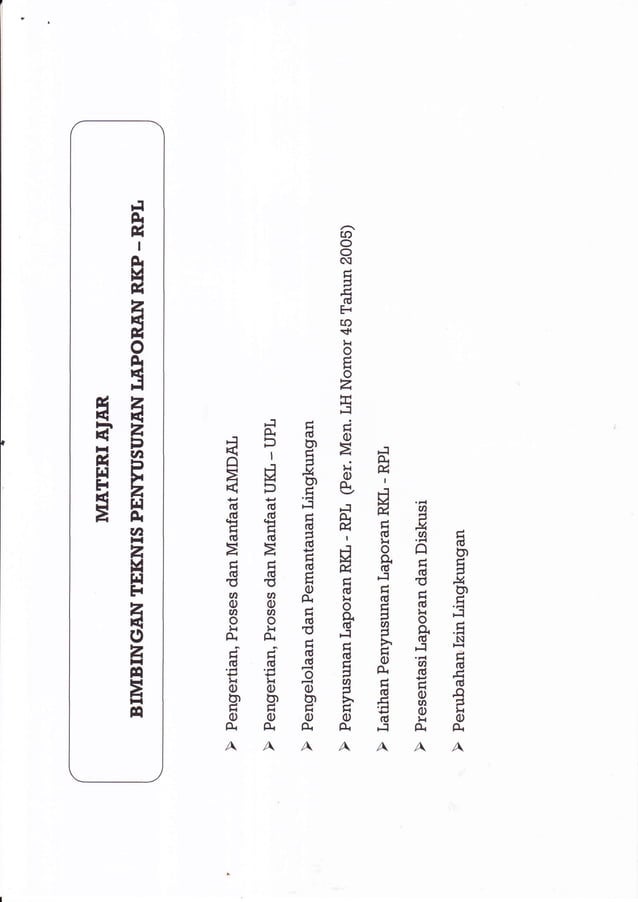 Bimtek Penyusunan RKL & RPL | PDF