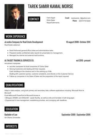 TAREK SAMIR CV | PDF