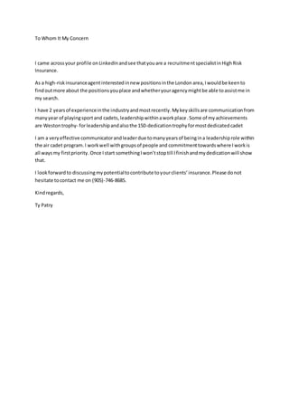 SFS cover letter | PDF