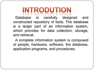 Db design | PPTX | Databases | Computer Software and Applications