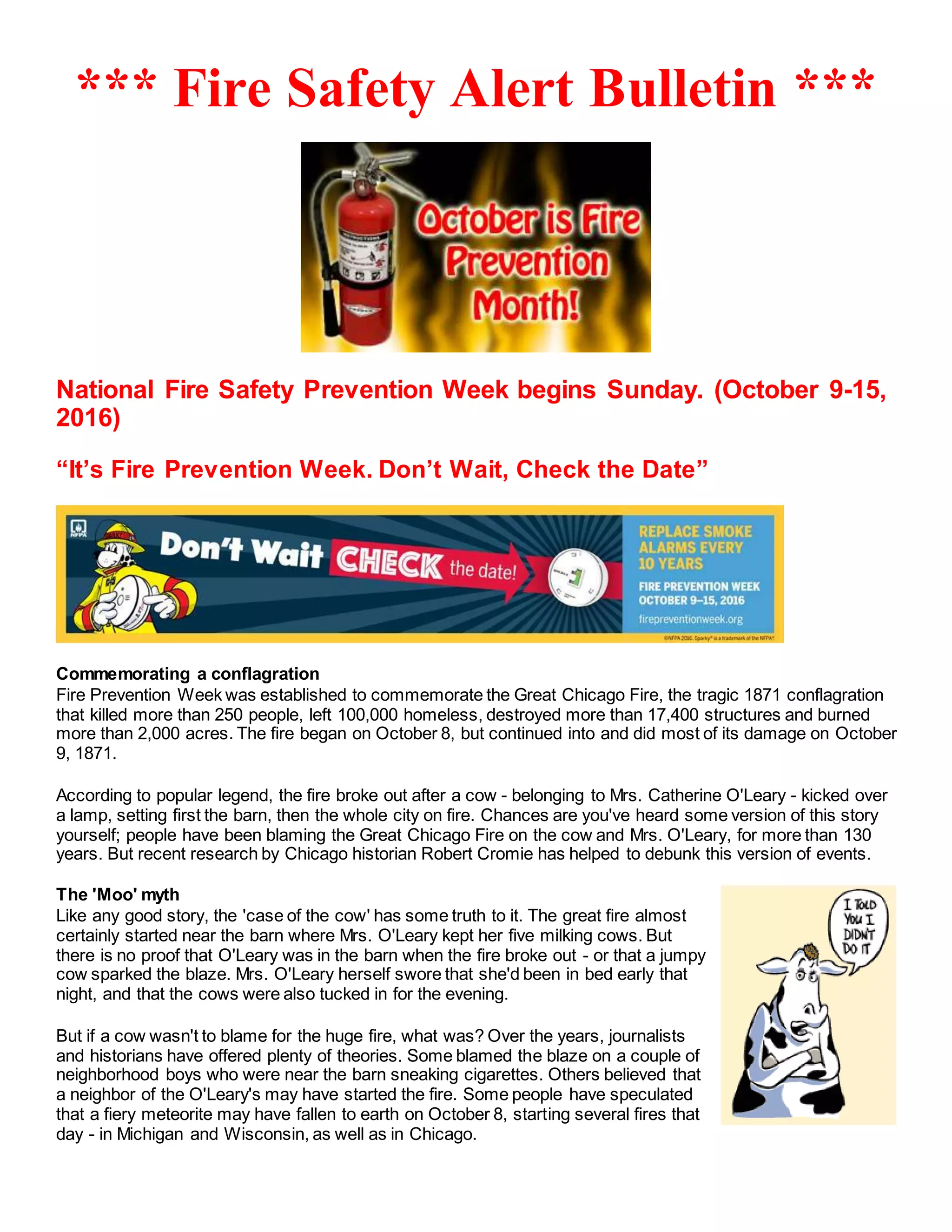 Oct Fire Prevention week 2016 | PDF