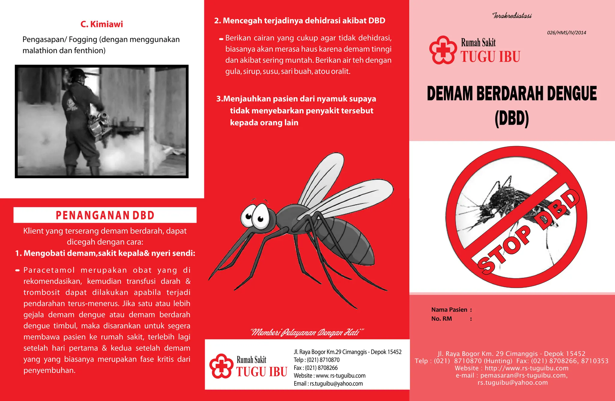 Brosur Edukasi DHF bagi pasien yang sedang di rawat inap atau rawat jalan | PDF