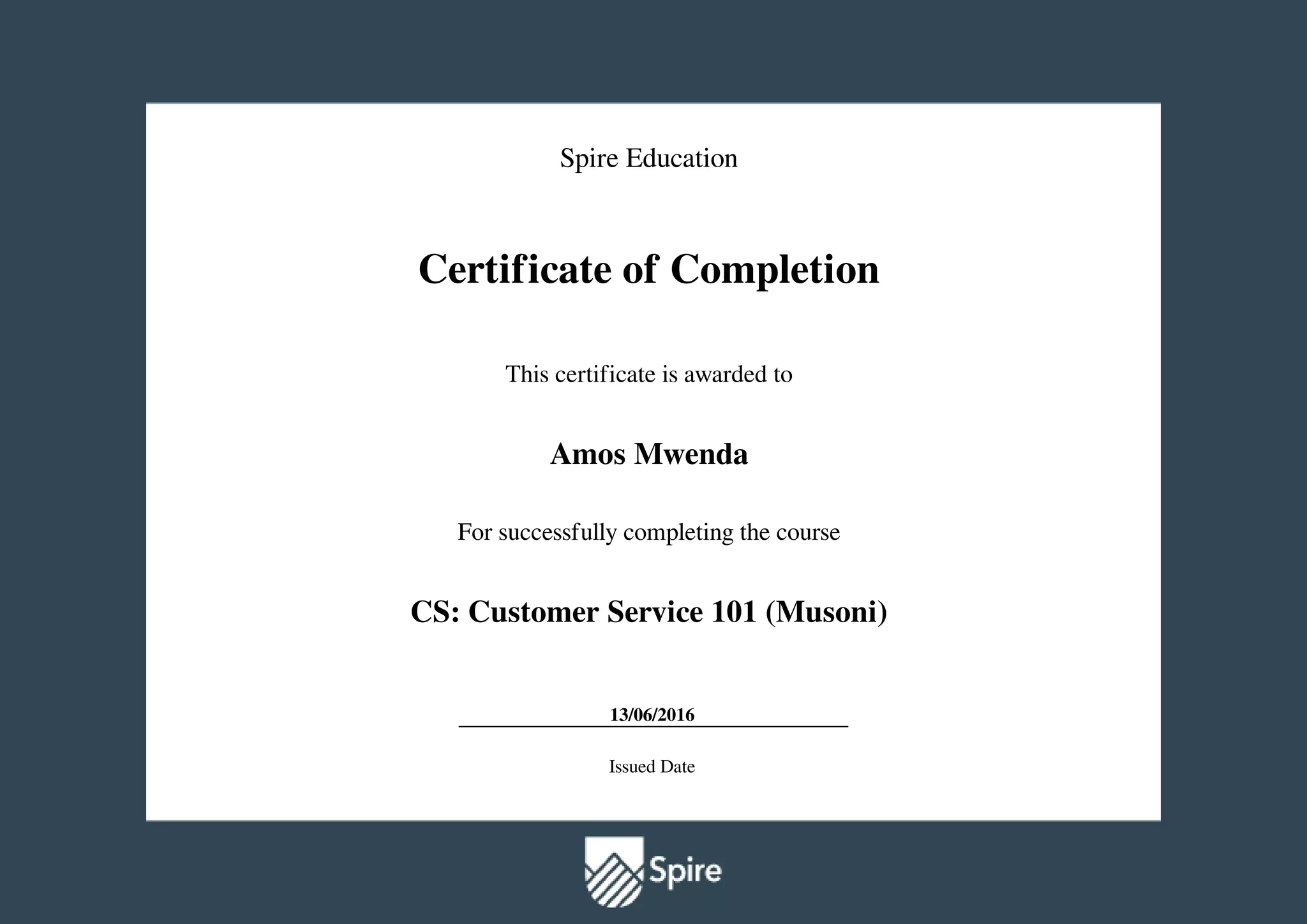Spire Education Certification_Customer Service 101_Musoni Kenya | PPT