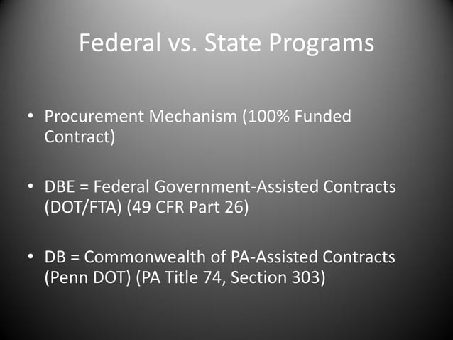 DBE 101: Program Overview | PPT
