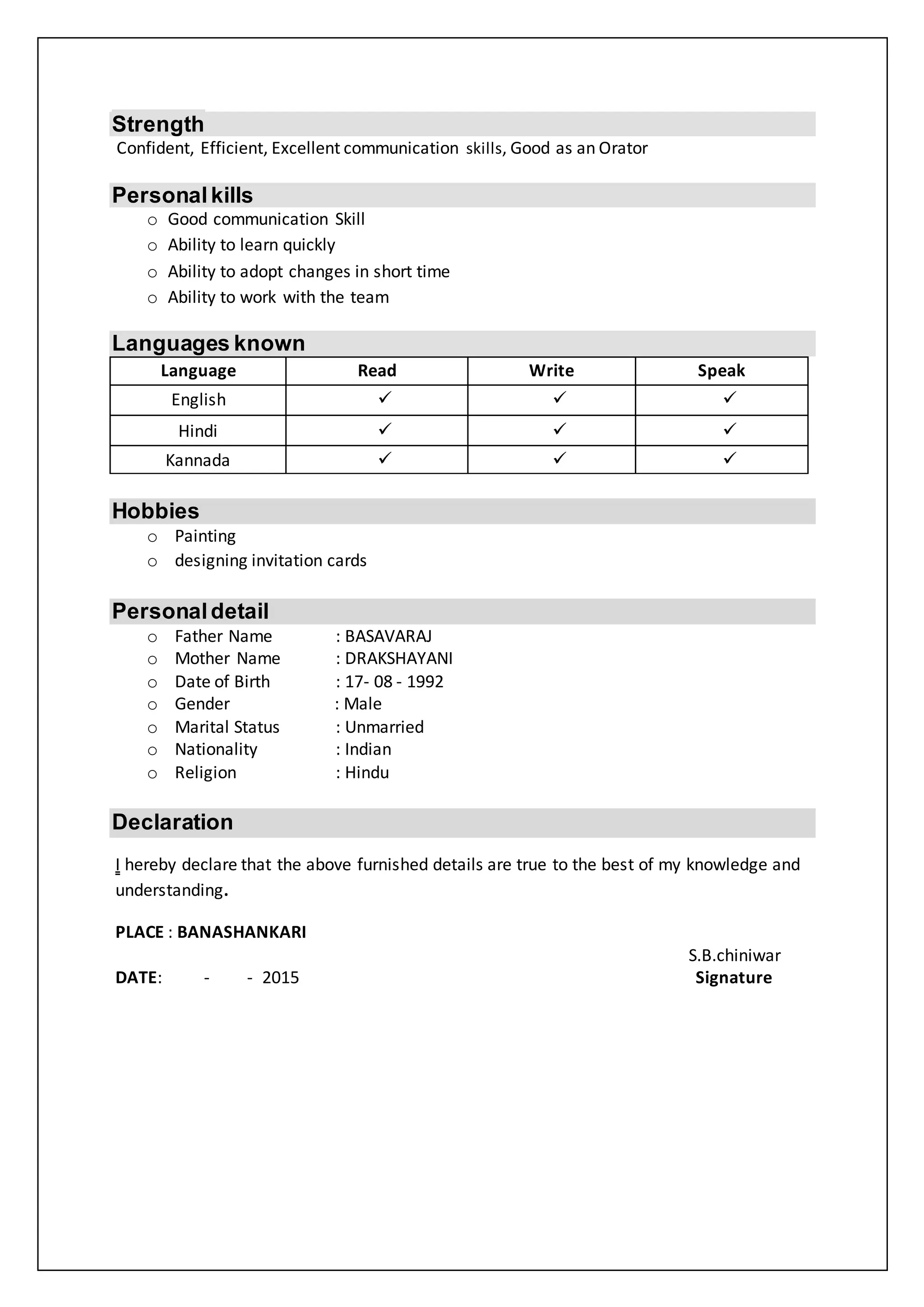 Shivakumar resume | DOCX | Hinduism | Religion & Spirituality