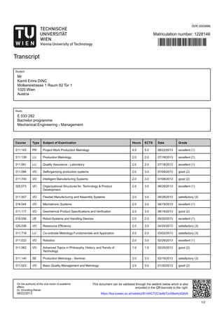 TU Wien - Transcript | PDF
