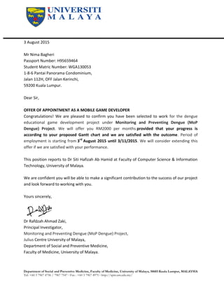 Offer letter Nima_2 | PDF