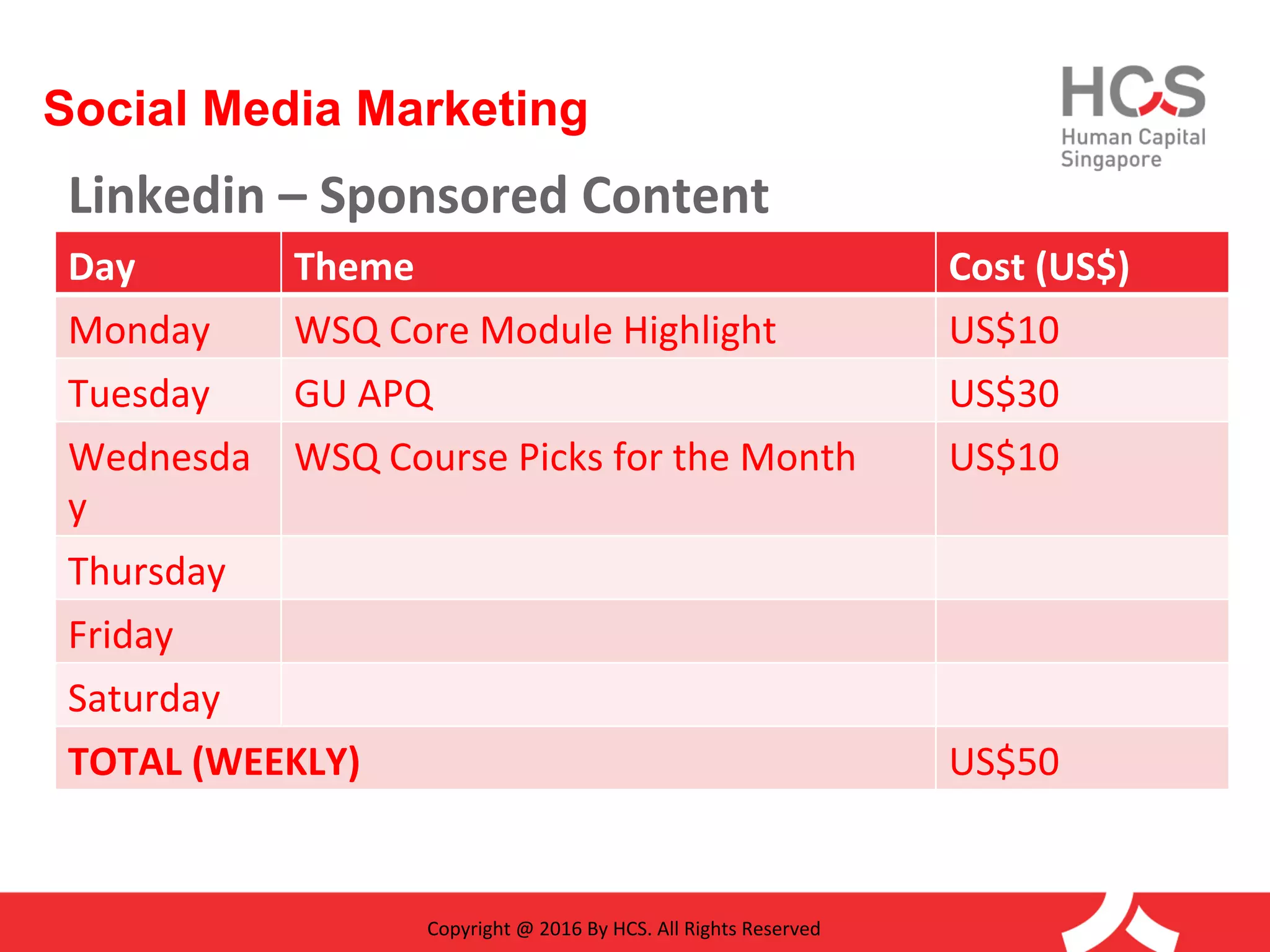 Weekly Social Media Themes | PDF