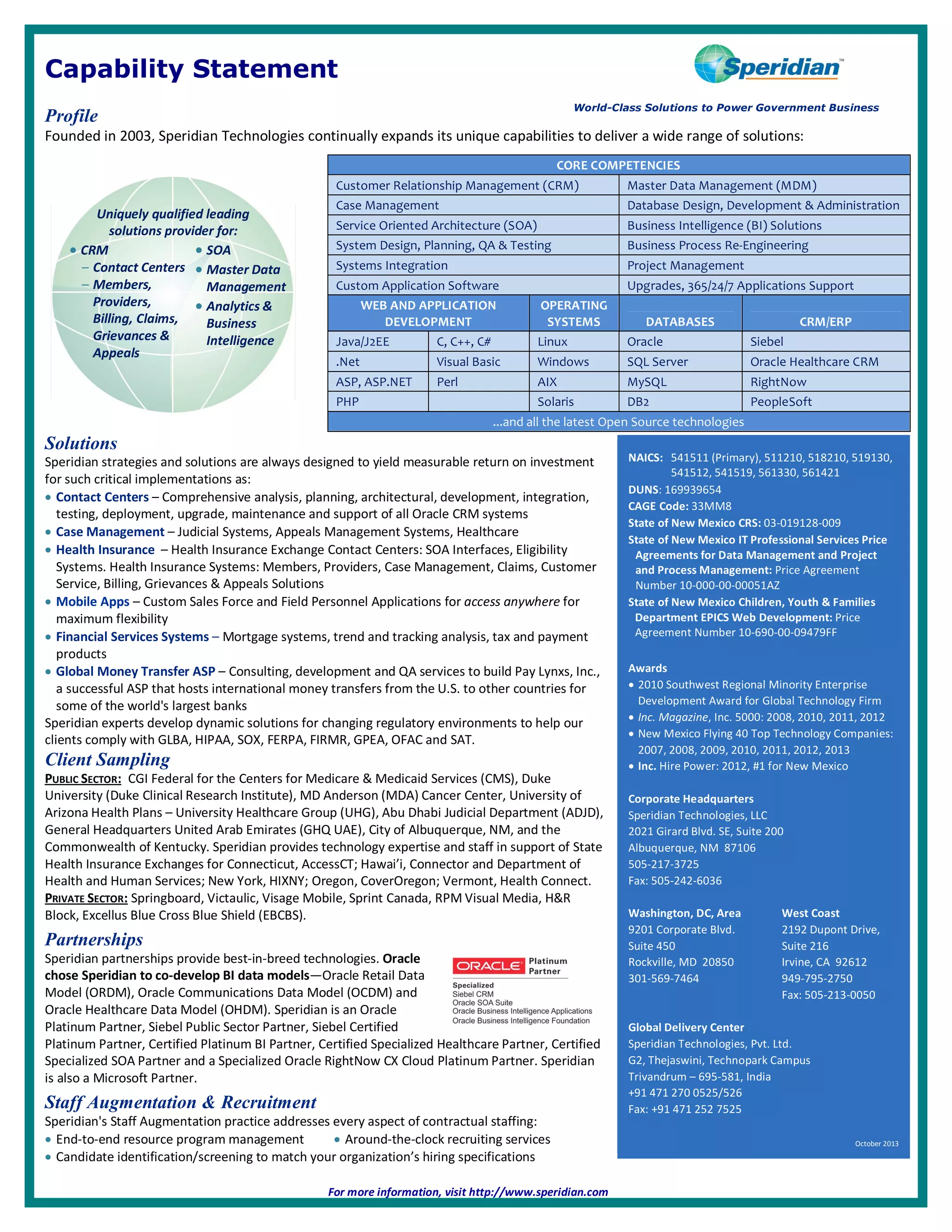 Speridian%20Capability%20Statement_August_2014 | PDF
