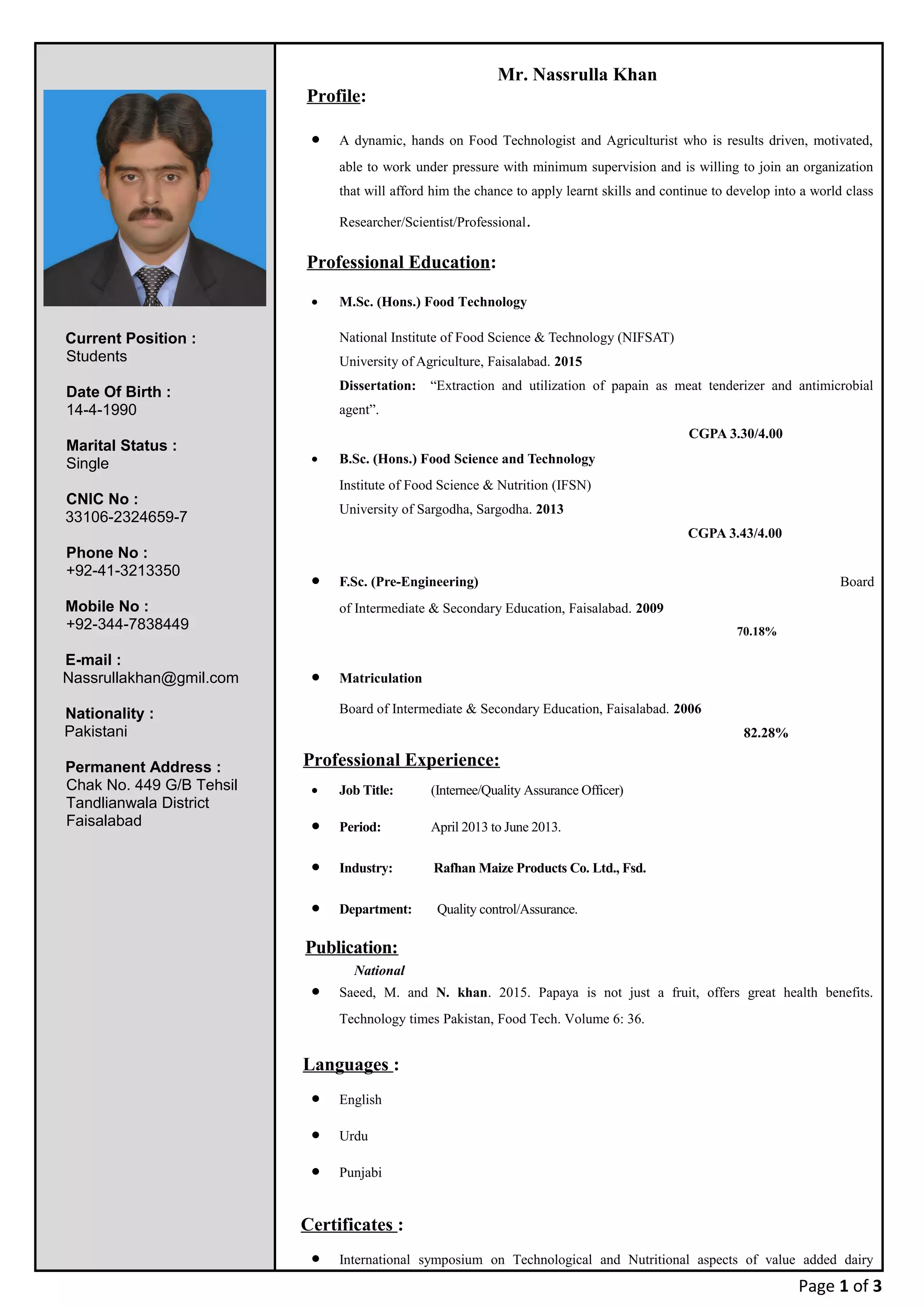 Ch. Nassrulla CV | DOC