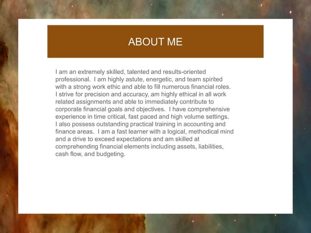 D Bennett Resume Presentation | PPTX | Business Accounting & Finance | Business