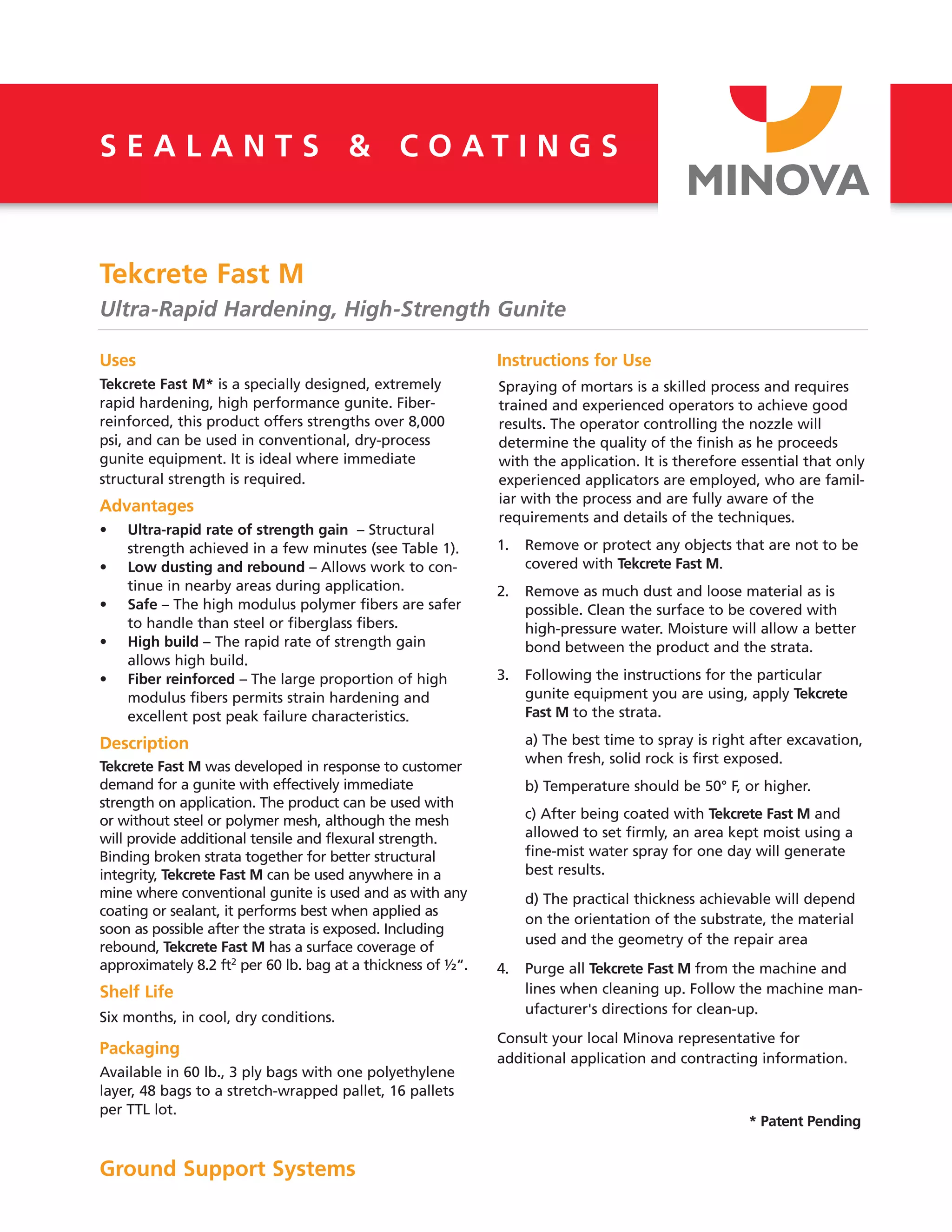 Tekcrete Fast M | PDF