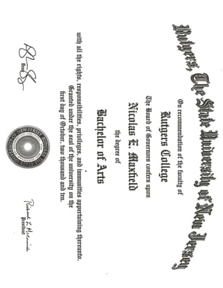 Rutgers Diploma | PDF