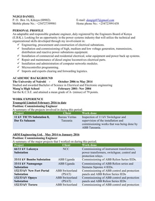 Ngigi Daniel resume | DOC