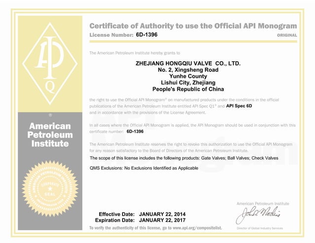 HQV API certificate | PPT | Free Download