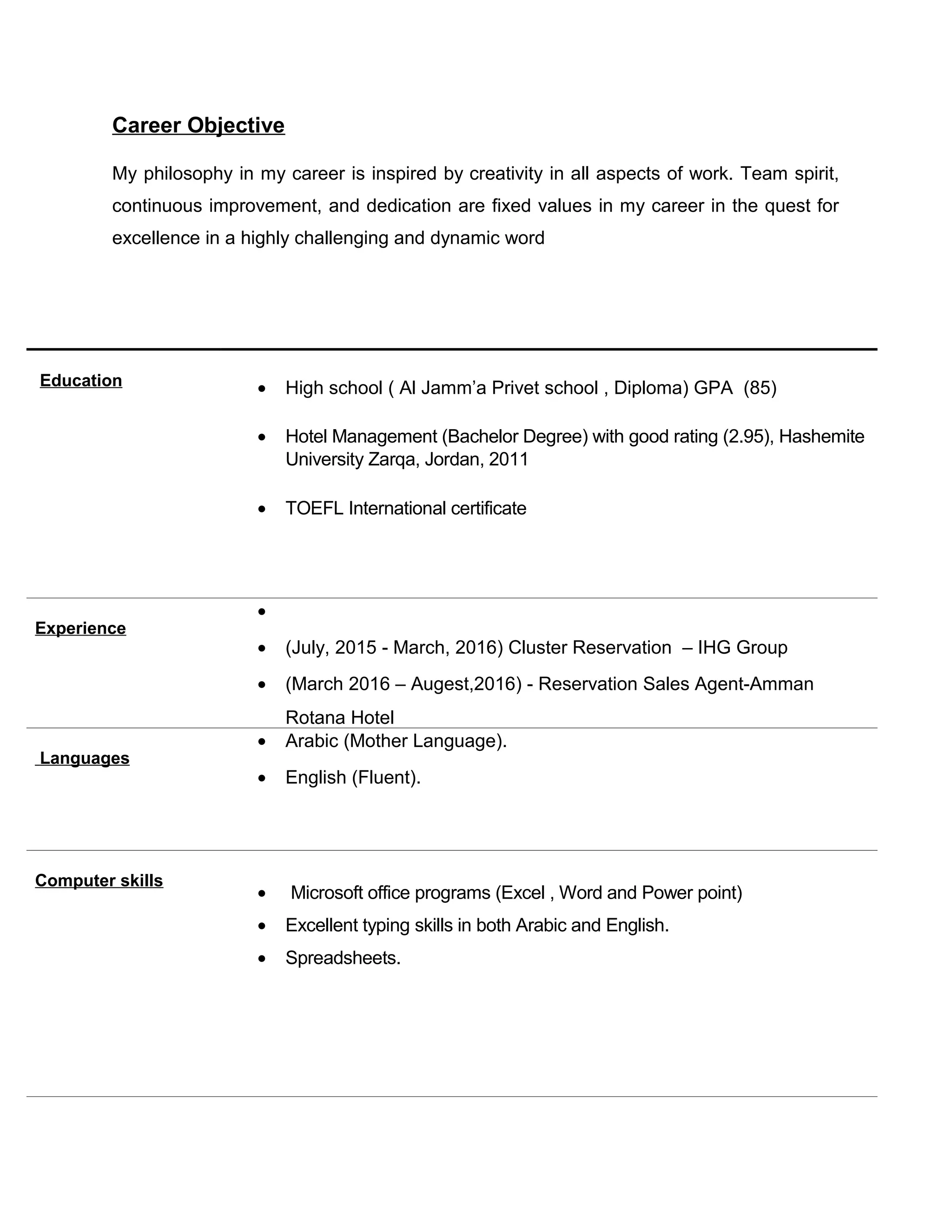 Yacoub, CV | DOC