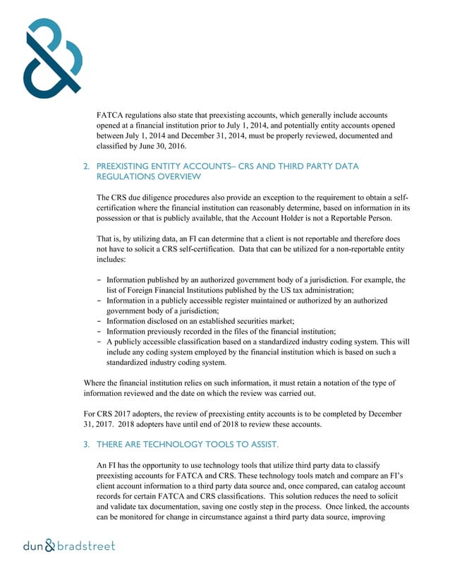 FATCA/CRS Preexisting Entity Account Review | PDF