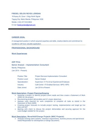 Fredel Jordan CV | PDF