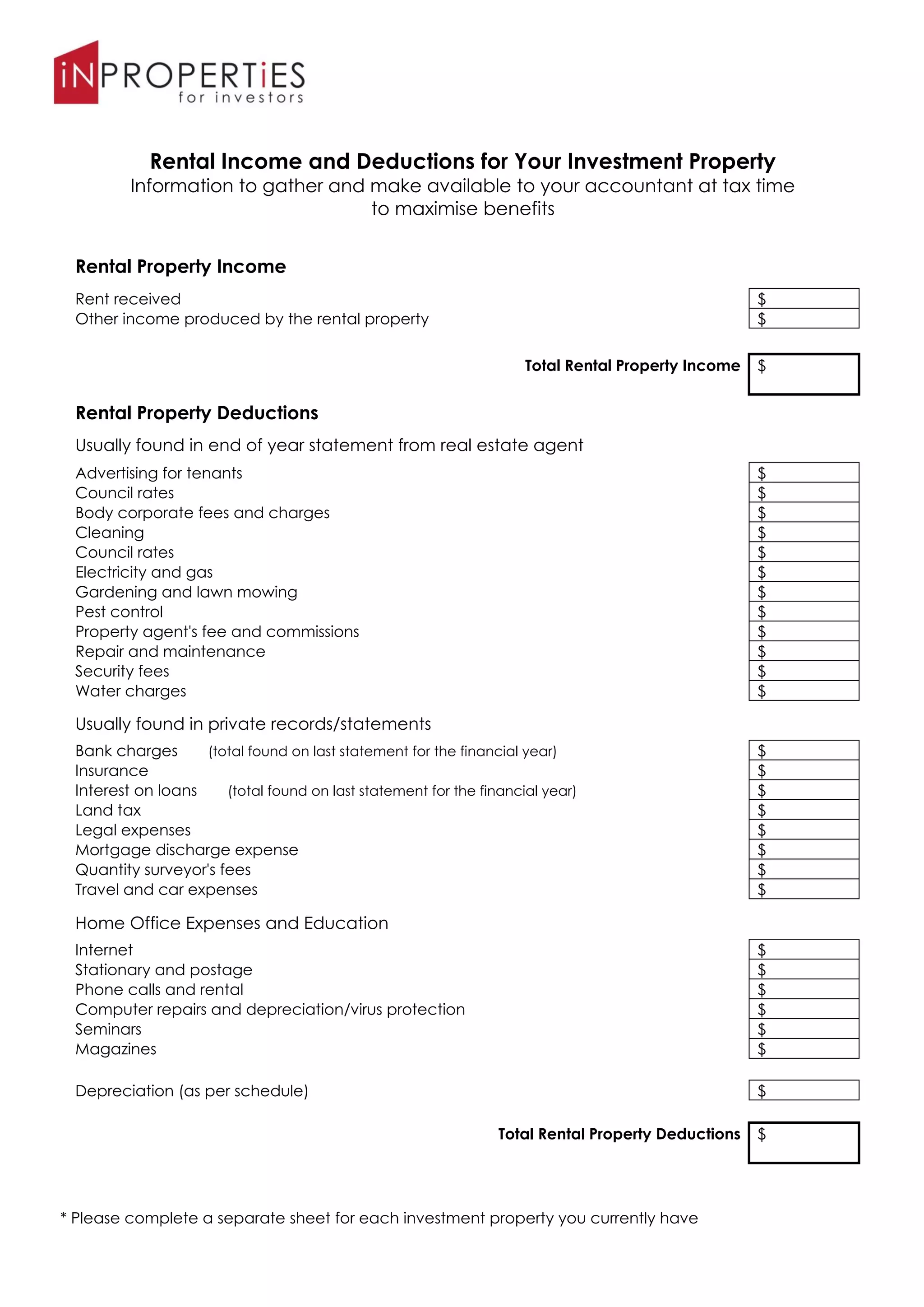 Tax-Deduction-Checklist | PDF | Real Estate Renting and Leasing | Real ...