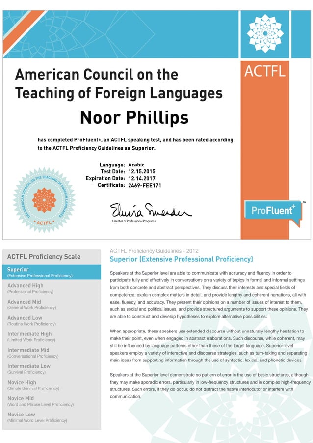 arabic ACTFL | PDF