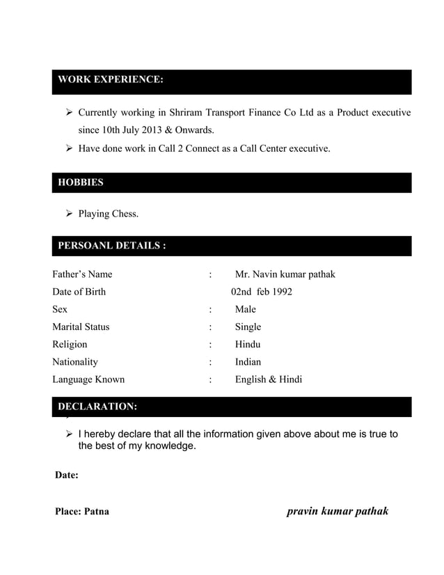 pravin new resume 2016 | DOC | Education