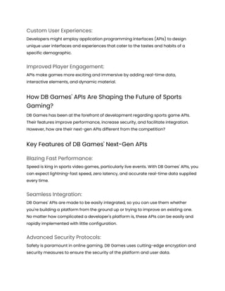 DB Games _ Advance Sports Gaming with Next-Gen APIS in Asia .docx