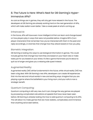 DB Gaming _ Unleashing API's Hyper-Immersive Experiences .docx