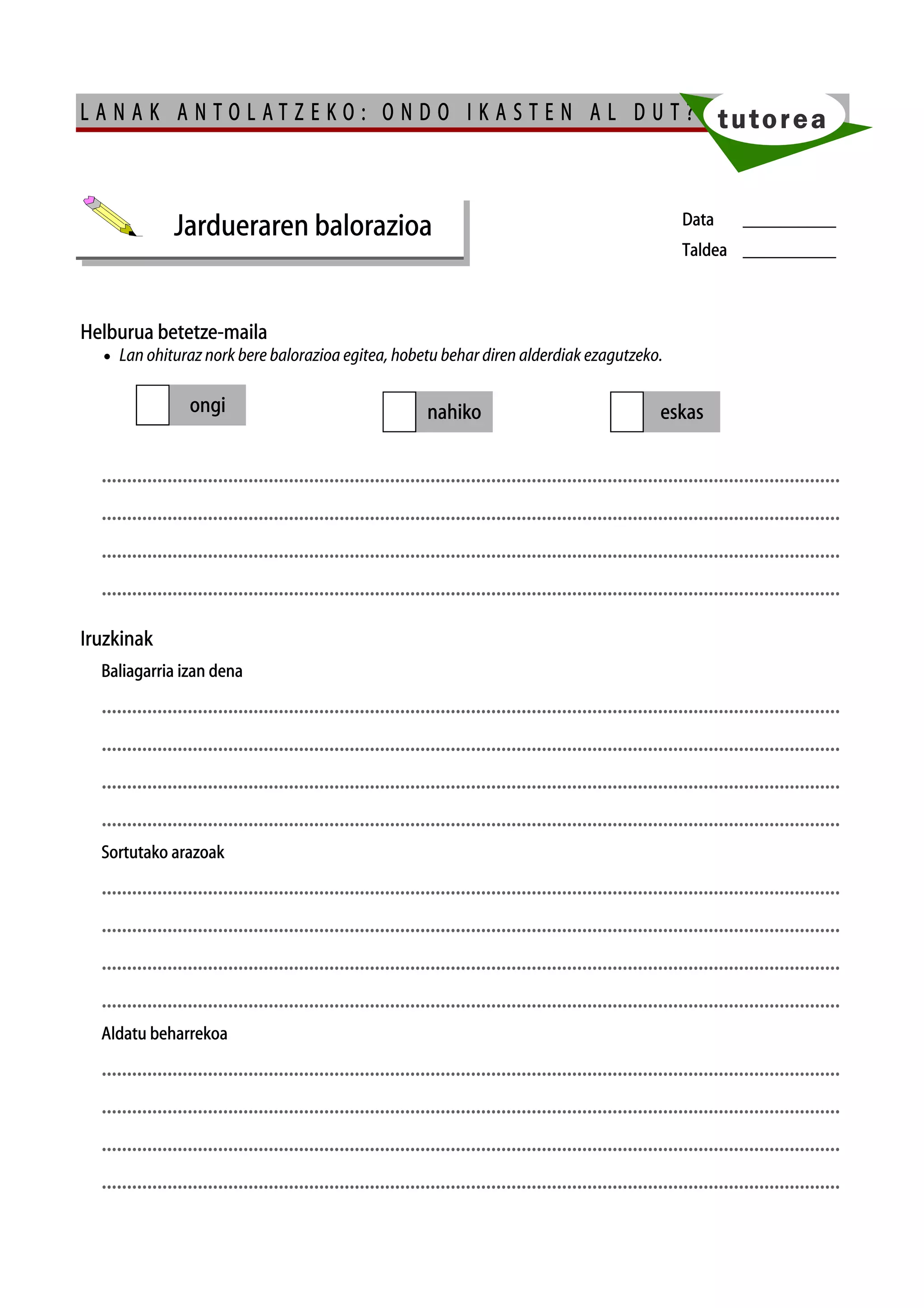 DBH 3 "Ondo ikasten al dut?" | PDF