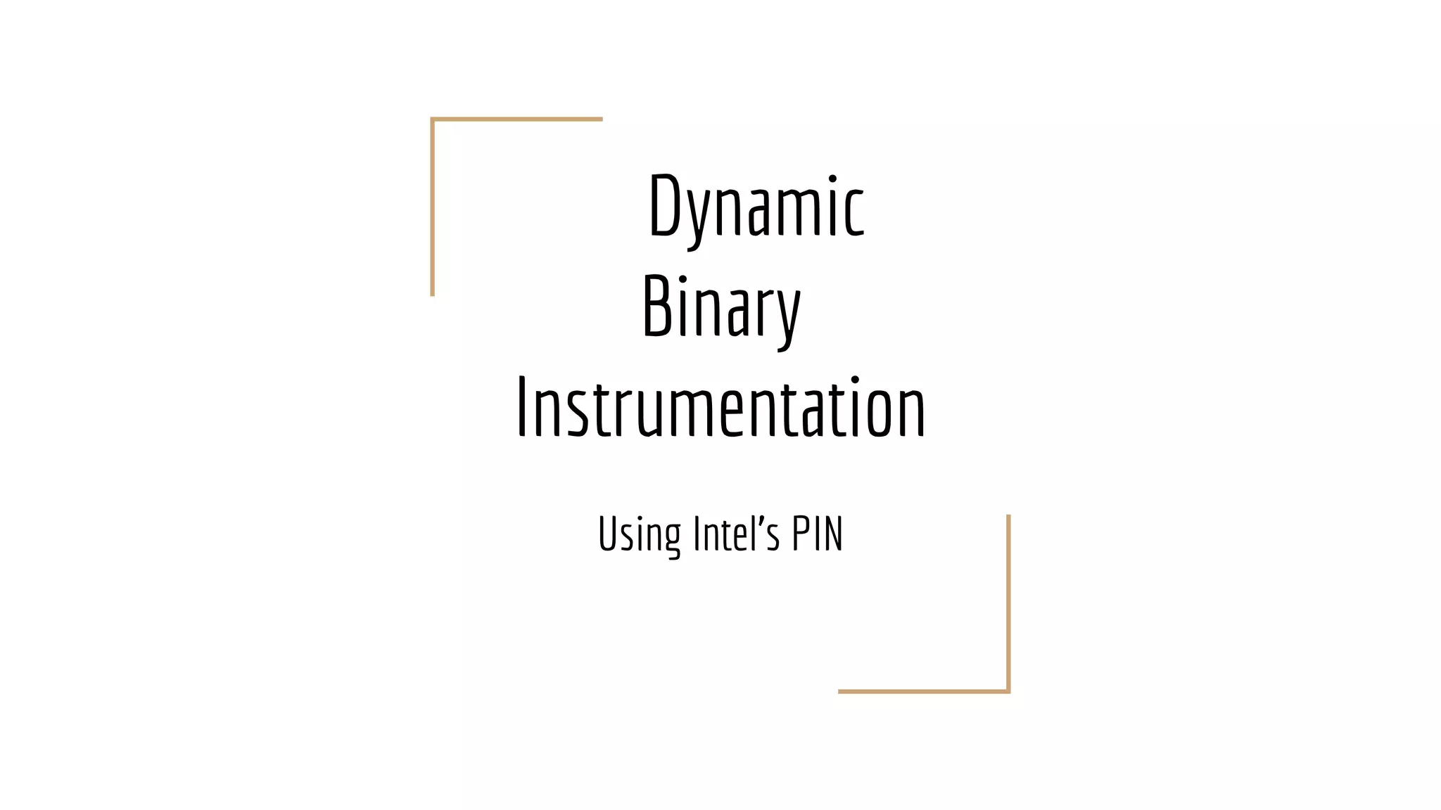 Dynamic Binary Instrumentation Ppt 