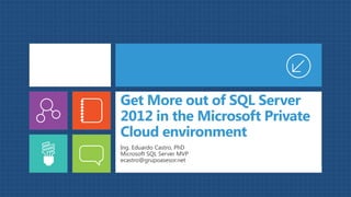 Obtenga más de Microsoft SQL Server 2012 en el entorno de nube privada | PPT