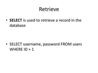 CVJ531: Intro to MySQL | PPTX
