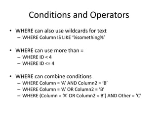 CVJ531: Intro to MySQL | PPTX