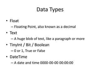 CVJ531: Intro to MySQL | PPTX