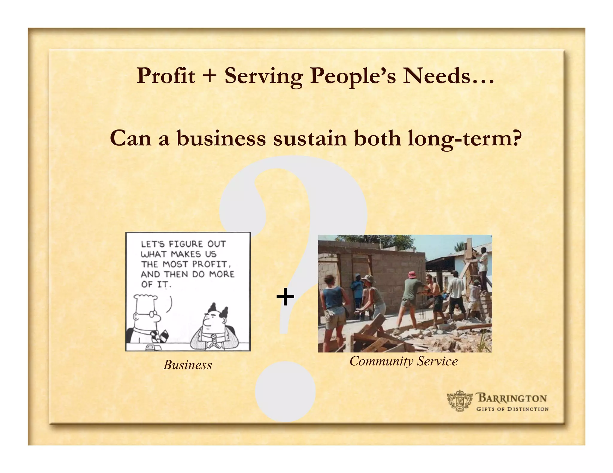 Barrington's Double Bottom Line Business | PPT
