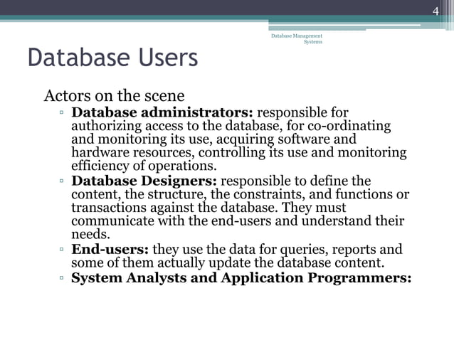 Data base chapter 2 | detail about the topic | PPT