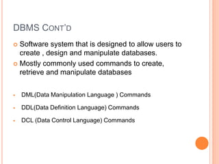 DATABASE INTRODUCTION | PPT