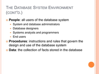DATABASE INTRODUCTION | PPT