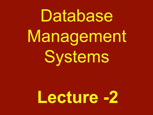 Database management system lecture number 1 | PPT