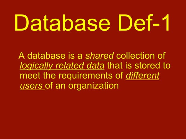 Database management system lecture number 1 | PPT