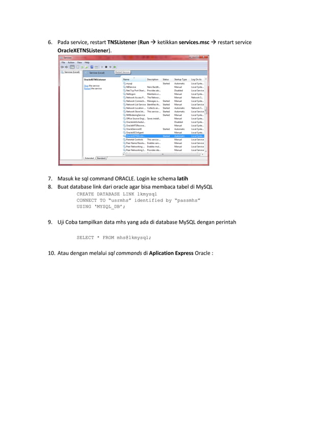 Db link my sql-oracle | PDF