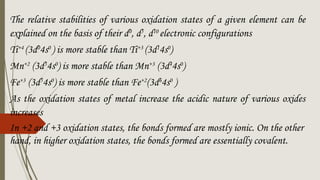 elements of the d electrons and their properties | PPTX