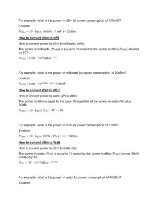 dBm : a mathematical interpretation | DOCX