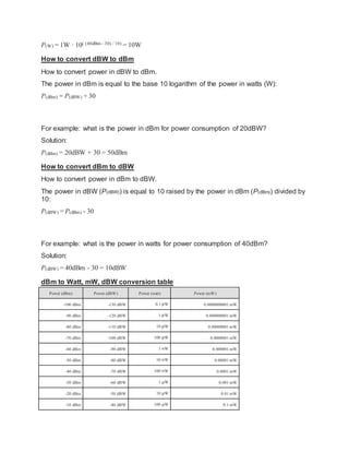 dBm : a mathematical interpretation | DOCX