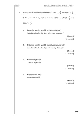 Dbm2013 engineering mathematics 3 june 2017 | PDF