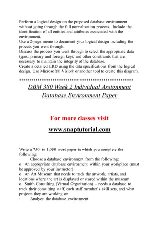 DBM 380 Enhance teaching / snaptutorial.com | PDF